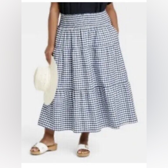 Universal Thread | Skirts | Universal Thread Smocked Waist Gingham Maxi ...